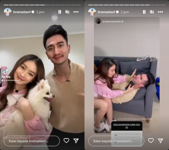 Ngonten Bareng, Aksi Natasha Wilona Bantu Cukur Kumis Verrell Bramasta Bak Drakor