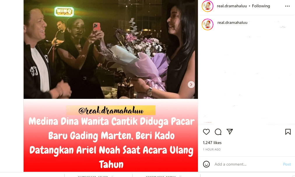 Diduga Pacaran, Gading Marten Totalitas Datangkan Ariel di Ultah Sahabat Cantik Enzy Storia