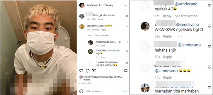 Devano Danendra Selfie di Closet WC Tanpa Celana, Reaksi Iis Dahlia Bikin Ngakak