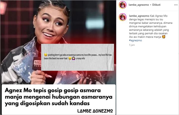 Bak Tepis Isu Putus, Agnez Mo Banggakan Soal Kehidupan Asmaranya dengan ...