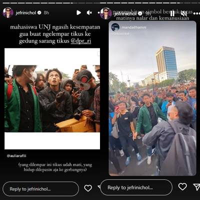 Tolak UU Ciptaker, Jefri Nichol Ikut Demo Hingga Lempar Tikus ke Gedung DPR