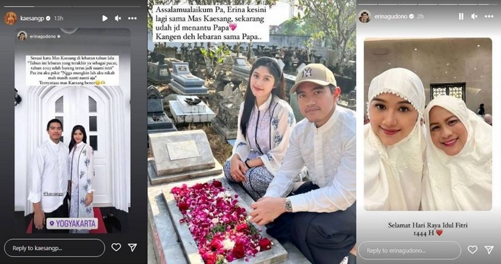 Kaesang Pangarep Lebaran Pertama Jadi Suami, Erina Gudono Adu Cantik Bareng Mertua