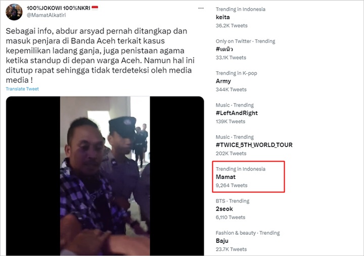Komika Mamat Alkatiri Trending Usai Buat Lelucon Soal Abdur Arsyad Ditangkap Polisi