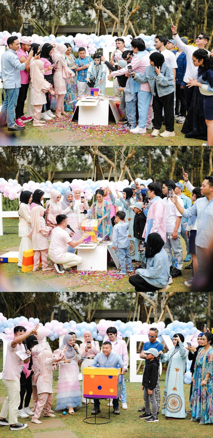 Lenggogeni Faruk Super Antusias, 10 Potret Seru Gender Reveal Aurel Bersama Gen Halilintar