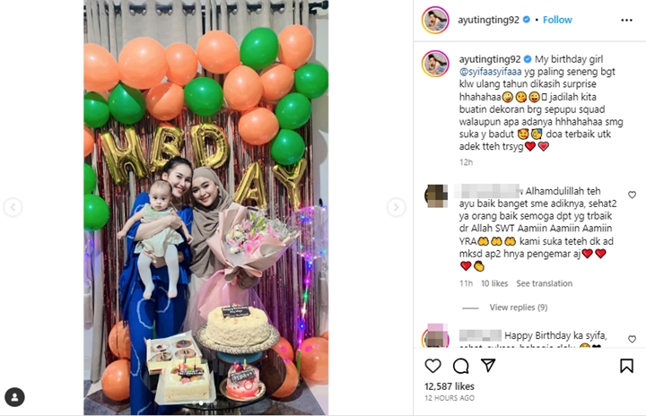 Gaya Ayu Ting Ting Rayakan Ultah Syifa Sang Adik Curi Perhatian
