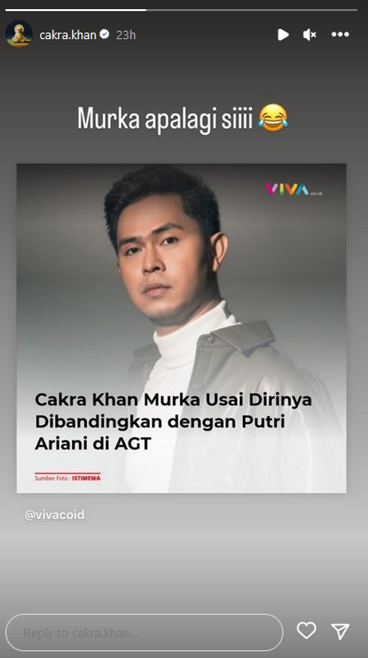 Juga Ikut 'AGT', Cakra Khan Bereaksi Usai Dikira Marah Gegara Dibandingkan Dengan Putri Ariani