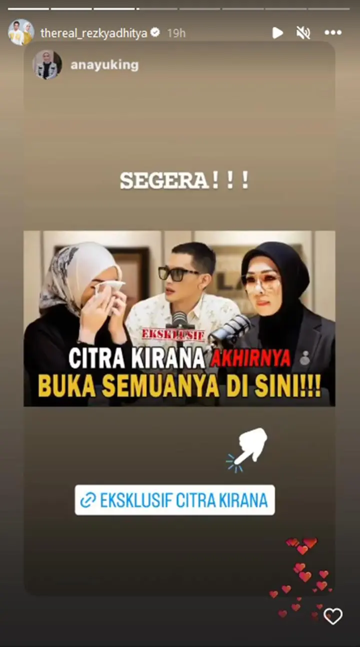Reaksi Rezky Aditya Usai Dibela Habis-Habisan Citra Kirana Soal Kekey Di Podcast