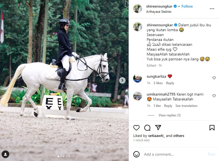 Girang Menang Lomba, Shireen Sungkar Diduga Pinjam Kuda Mahal Nagita ...