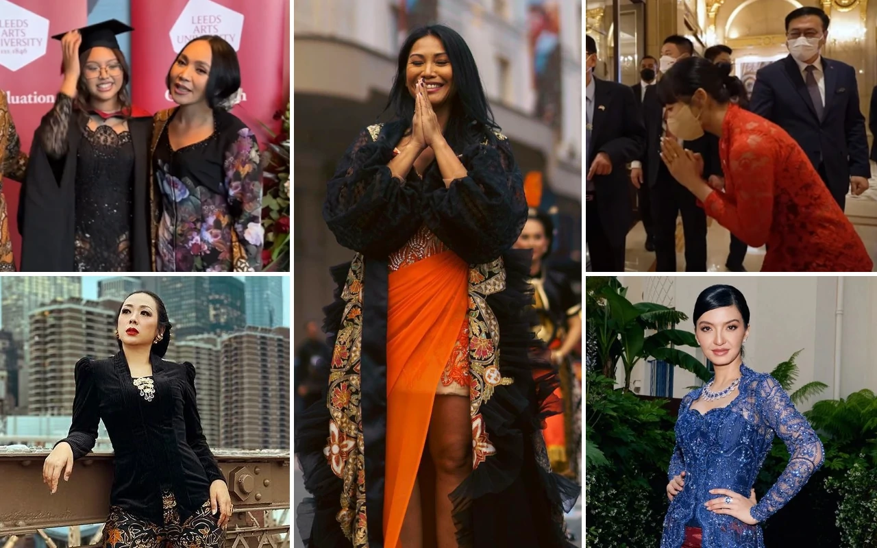Dewi Gita Saat Dampingi Putri Wisuda di London, Intip 10 Potret Artis Berkebaya di Luar Negeri