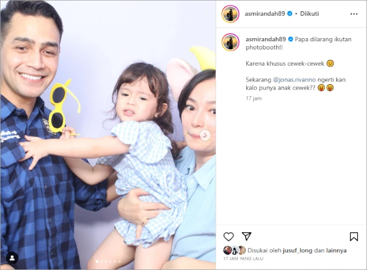 Asmirandah Pamer Momen Kocak Jonas Rivanno Didepak Putri Cantik Dari ...