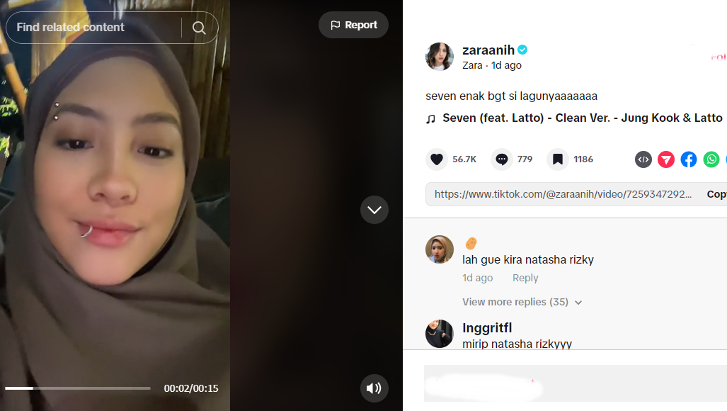 Adhisty Zara Tampil Berhijab, Paras Cantiknya Disebut Mirip Natasha Rizki