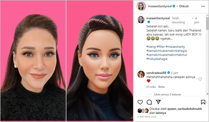 Maia Estianty Pakai Filter Barbie, Versi Asli Disanjung Habis-habisan
