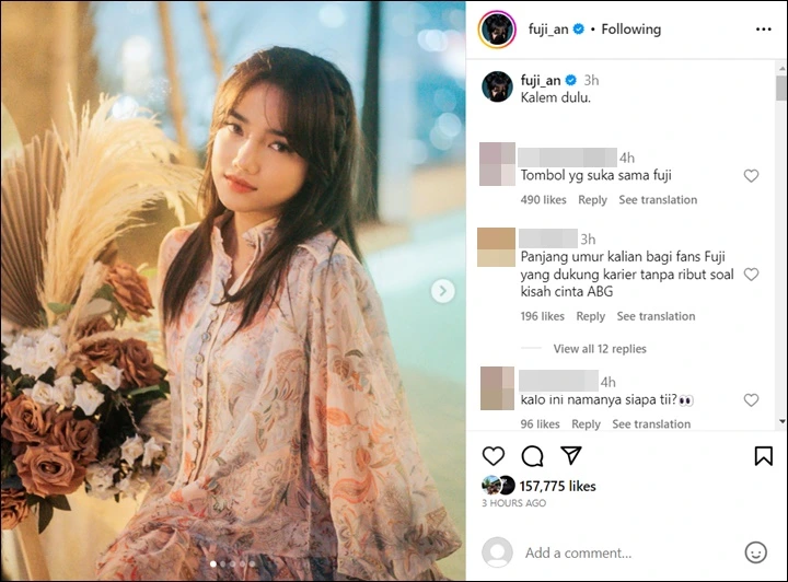 Diduga Lagi Jatuh Cinta, Fuji An Pamer Pesona Kalem