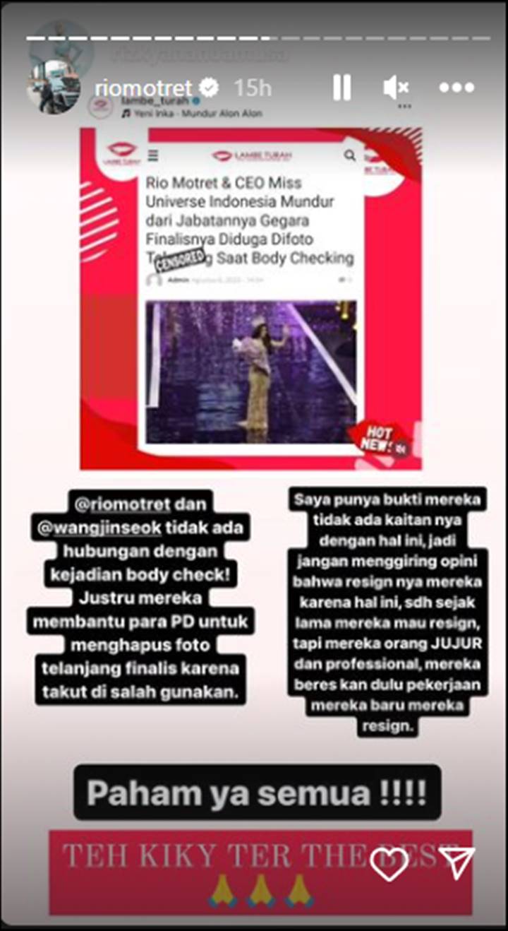 Rio Motret Ngamuk Dituding Fotoin Finalis Miss Universe Indonesia Tanpa ...