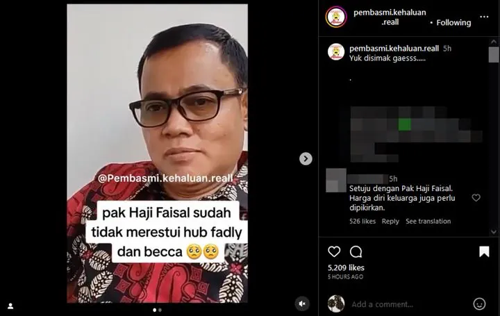 Diwawancara, Haji Faisal Isyaratkan Sudah Tak Restui Fadly Faisal dan Rebecca Klopper