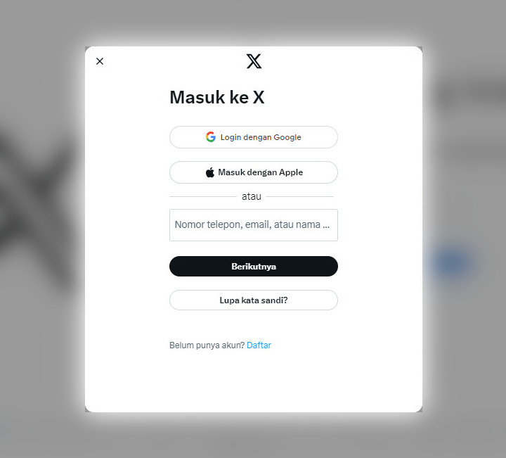 Login Ke Akun Twitter
