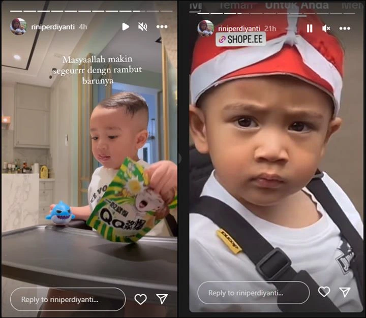 Rayyanza Berdamage Pamer Rambut Baru, Aksi Pakai Headband HUT RI 9 ...