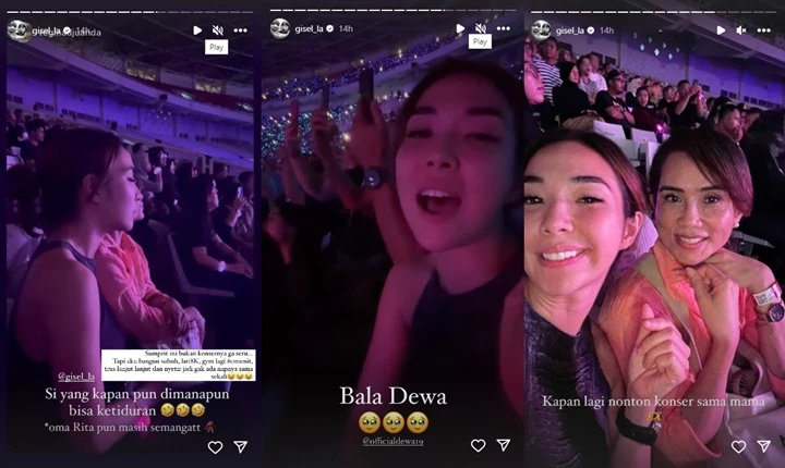 Bisa-bisanya, Gisella Anastasia Kepergok Tidur Saat Nonton Konser Dewa 19