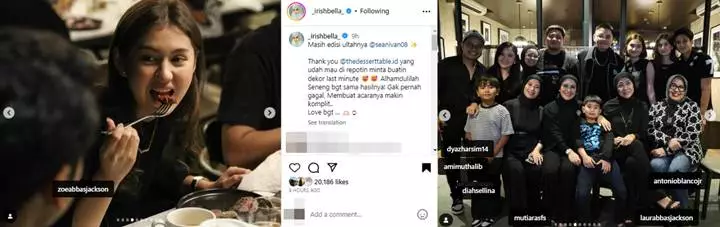 Langka, Zoe Abbas Eks Aditya Zoni Ajak Pacar Dinner Bareng Keluarga Irish Bella