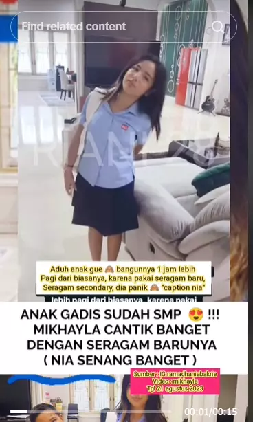 Nia Ramadhani Heboh Sendiri Lihat Putri Cantik Pakai Seragam SMP