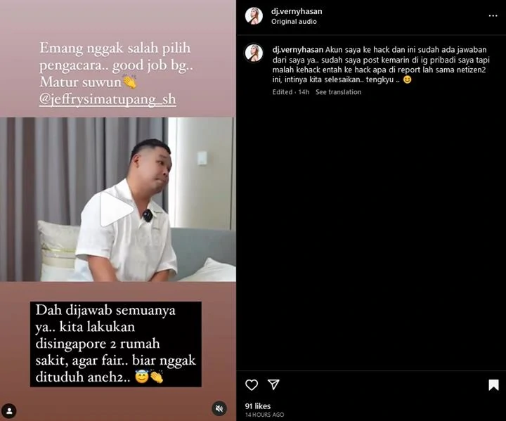Verny Hasan Muncul Di Second IG usai Akun Pertama Hilang, Sentil Sosok ...