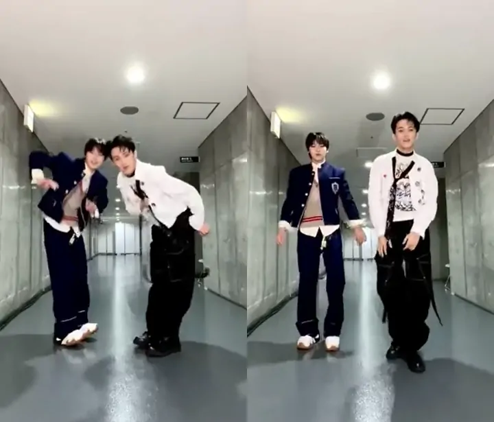 Interaksi Pertama, Mark Lee Lakukan Challenge 'Baggy Jeans' Bareng Riku di Backstage 'NCT NATION'