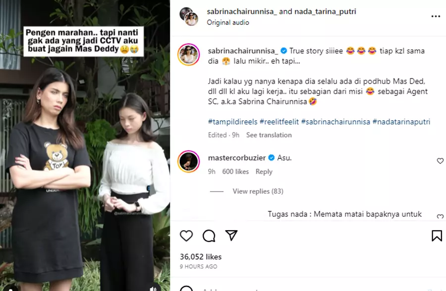 Deddy Corbuzier Tinggalkan Komentar Ngegas di Konten Terbaru Sabrina Chairunnisa