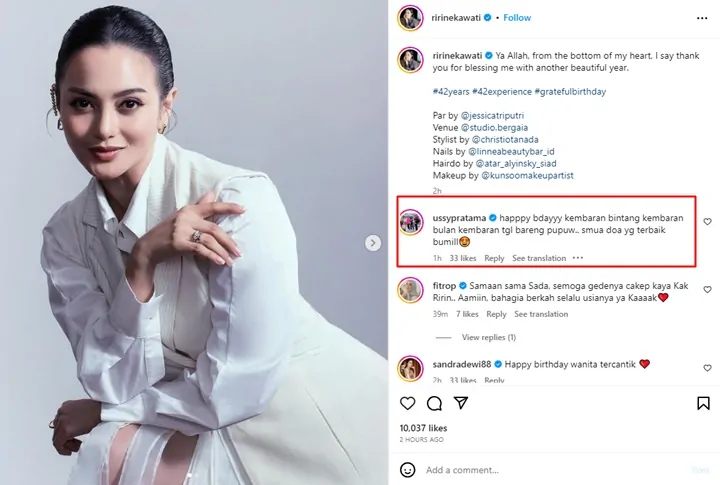 Ririn Ekawati Dipanggil Ussy Sulistiawaty 'Bumil' Saat Rayakan Ultah ke-42