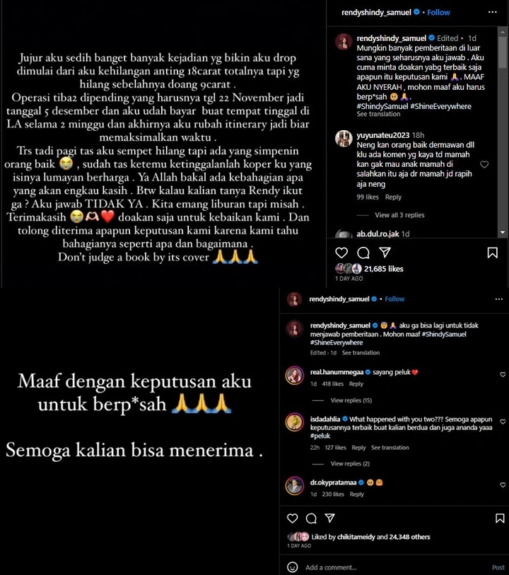 Shindy Bantah Gimmick usai Umumkan Perpisahan dengan Pesinetron Rendy ...