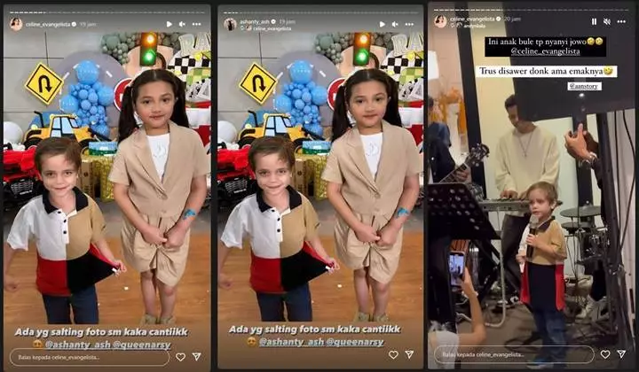 Putra Celine Evangelista Salting kala Foto di Samping Arsy Hermansyah