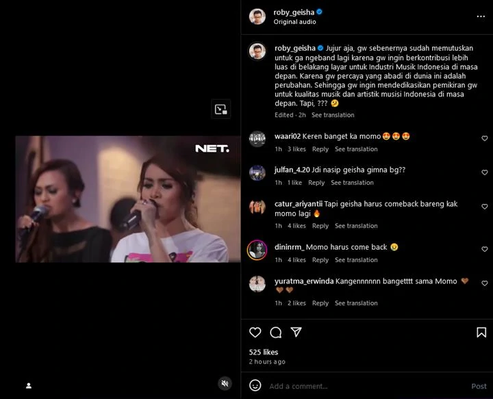 Momo Geisha Perlihatkan Isi Pesan Sayang dari Roby Satria Pasca ...