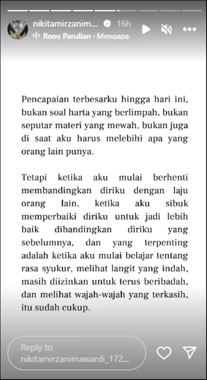 Nikita Mirzani Fokus Bersyukur saat Lolly Nangis Kejer Diduga Putus dari Vadel Badjideh