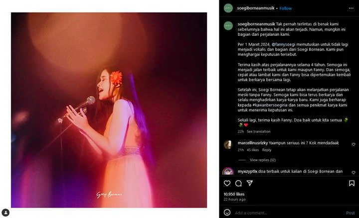 Fanny Soegiarto Buat Syok Umumkan Keluar Soegi Bornean dan Penyebab Dinilai Janggal