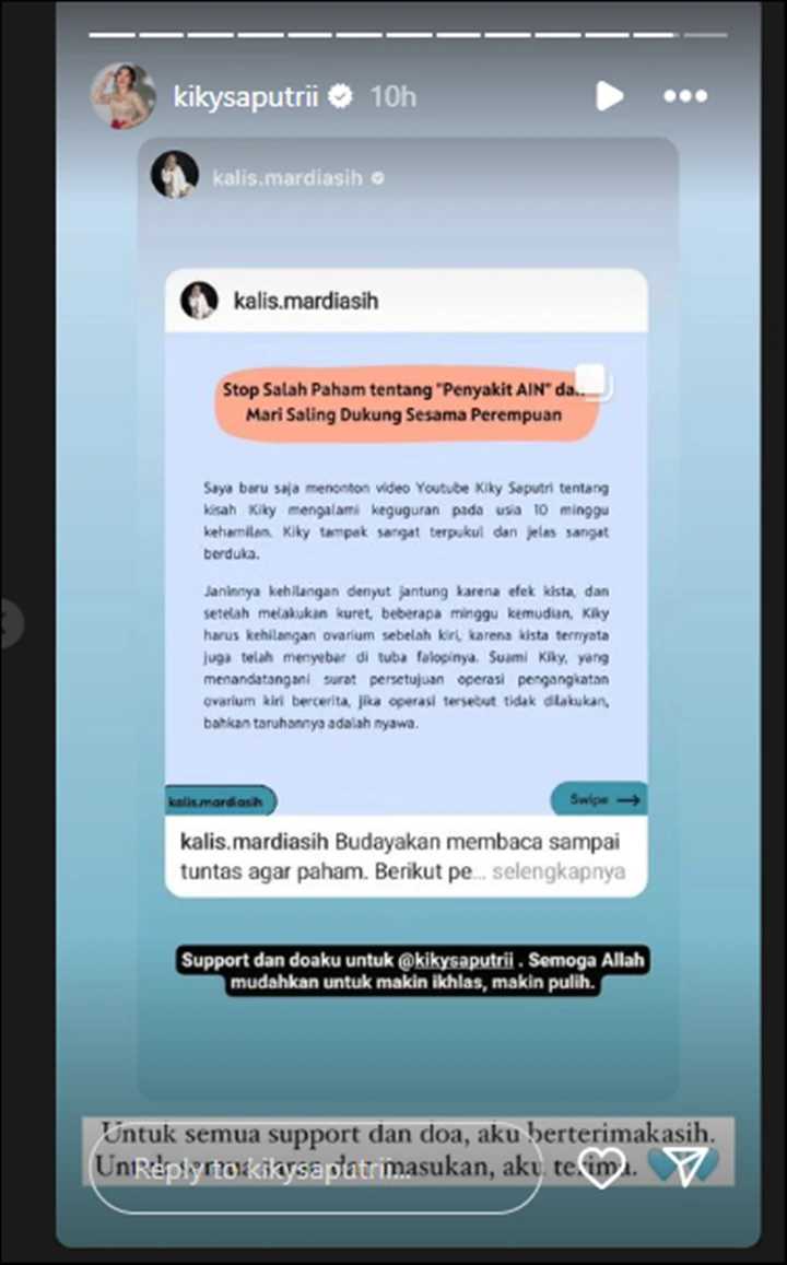 Kiky Saputri Tanggapi Bijak kala Musibah Keguguran Dikaitkan Penyakit Ain