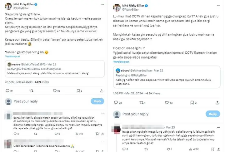 Rizky Billar Sindir Janji Eks Pengacara Lesti Kejora usai Spill Isi CCTV Terkait Isu KDRT
