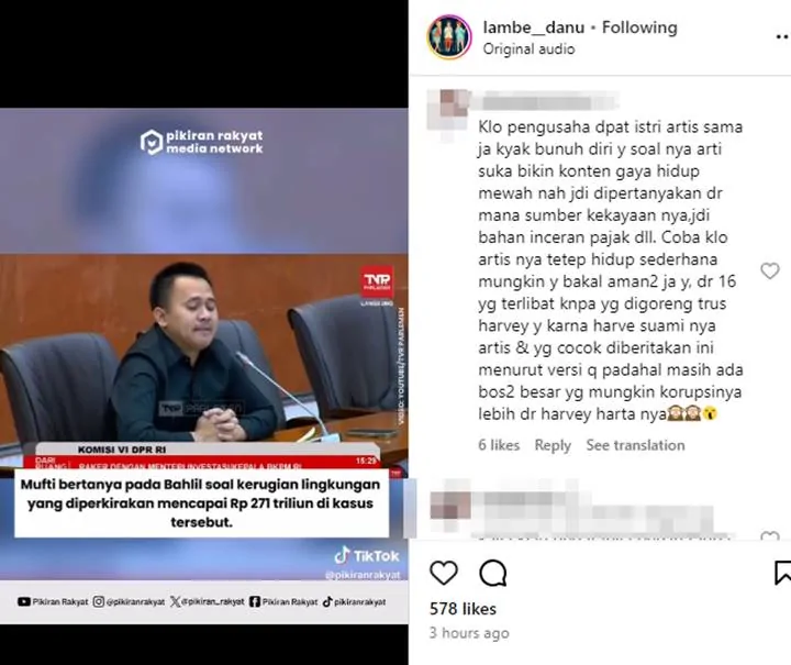 RBS Diduga Bos Suami Sandra Dewi Bungkam saat DPR Ungkit Isu Mafia Timah