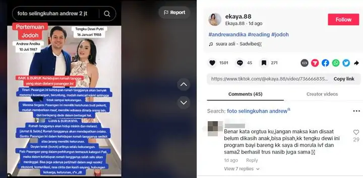 Tengku Dewi Spill Kebohongan Andrew Andika usai Nasib Pernikahan Diramal Penuh Petaka