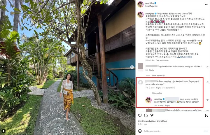 Lee Yoon Jin Istri Lee Beom Soo Yakinkan Dirinya Kerja di Hotel Bali Secara Legal
