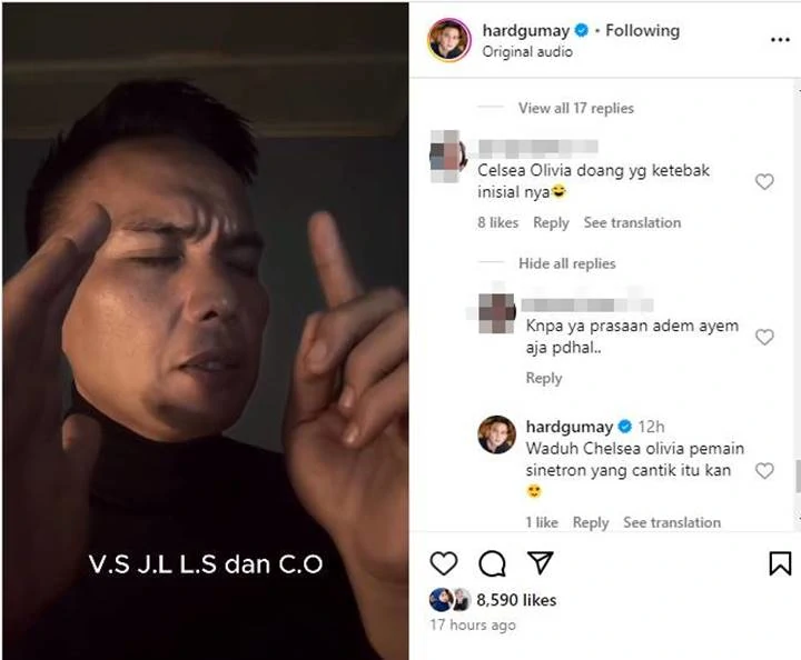 Reaksi Hard Gumay Misterius usai Nama Chelsea Olivia Dikaitkan Ramalan Artis Inisial CO