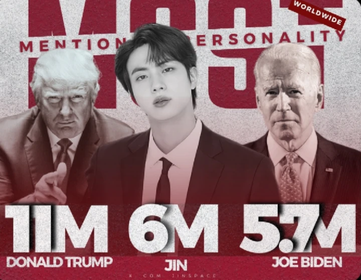 Posisi Jin BTS Diapit Donald Trump & Joe Biden Buat Kaget