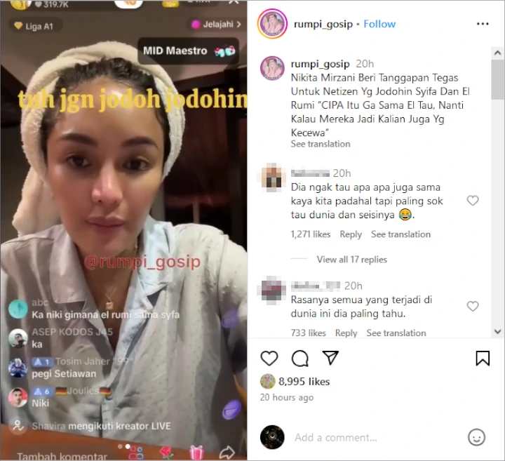 Video El Rumi & Syifa Hadju Mesra, Nikita Mirzani Bantah Ucapan Maia Estianty - Topik Pagi