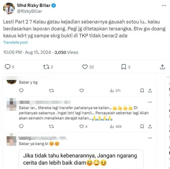 Rizky Billar Mendadak Murka usai Cut Intan Nabila Disebut Lesti Kejora ...