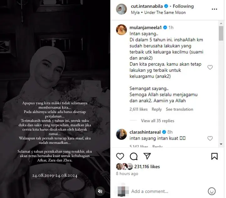 Cut Intan Nabila Tulis Pesan Pilu di Ultah Nikah Terakhir