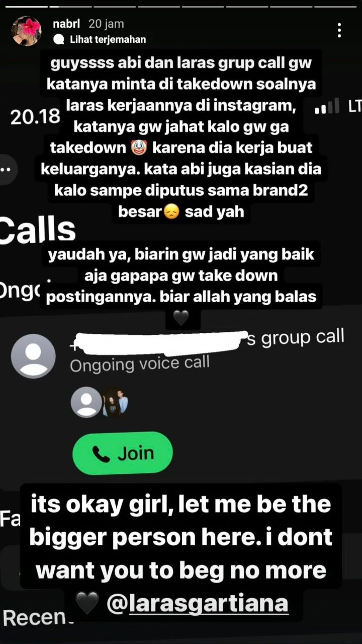TikToker Laras Gartiana Bestie Noe Row Trending di X usai Chat Diduga Selingkuh Viral