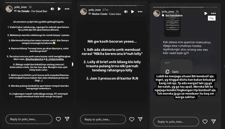Yolo Ine Spill Ibu Vadel Nangis hingga Bongkar Skenario Ngeri Isu Nikita Mirzani Ancam Bunuh Lolly