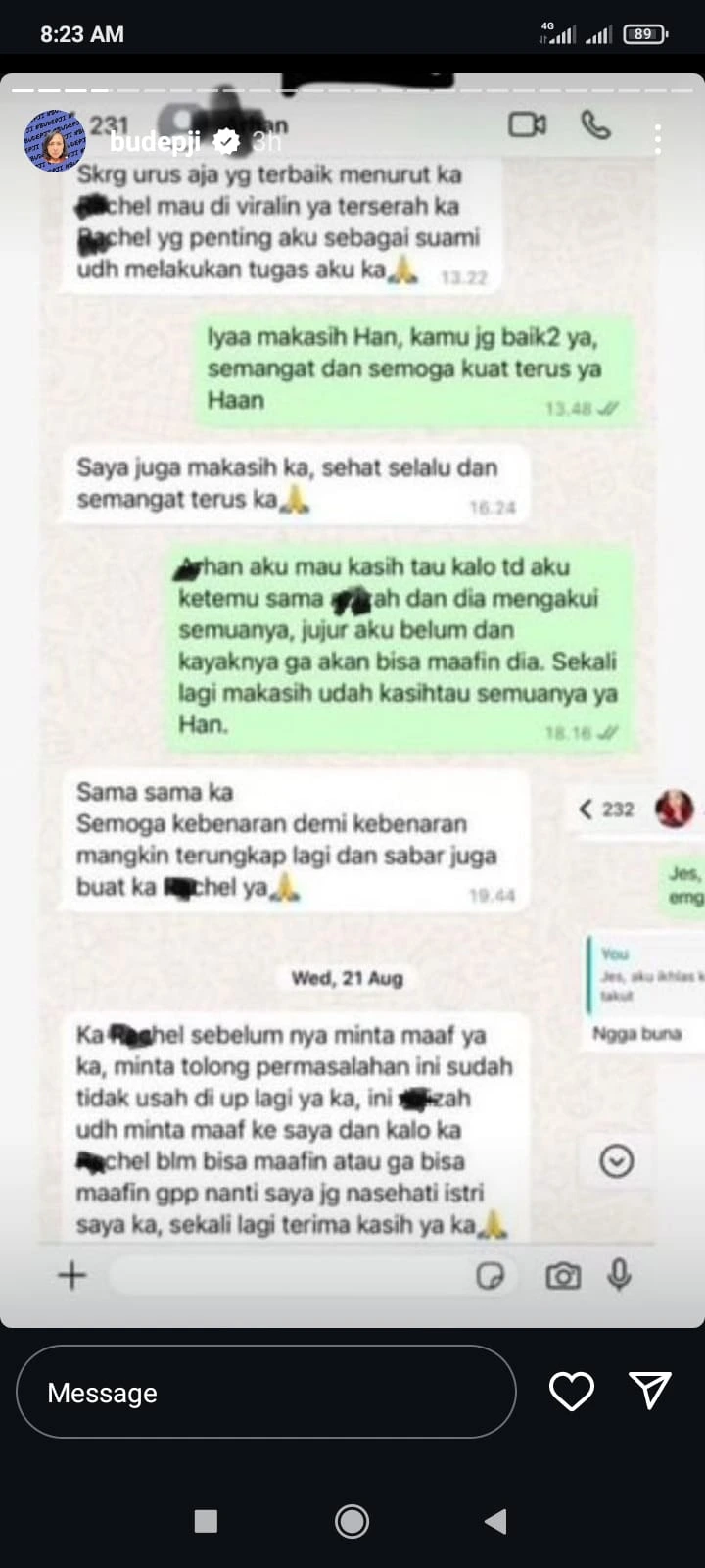 Geger Chat WA Diduga Rachel Vennya dan Arhan hingga Rekaman Telepon ...