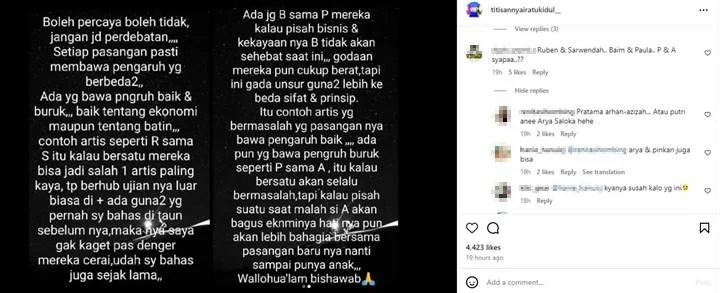 Heboh Ramalan Nasib Baim Wong kala Paula Perdana Buka Suara soal Perceraian