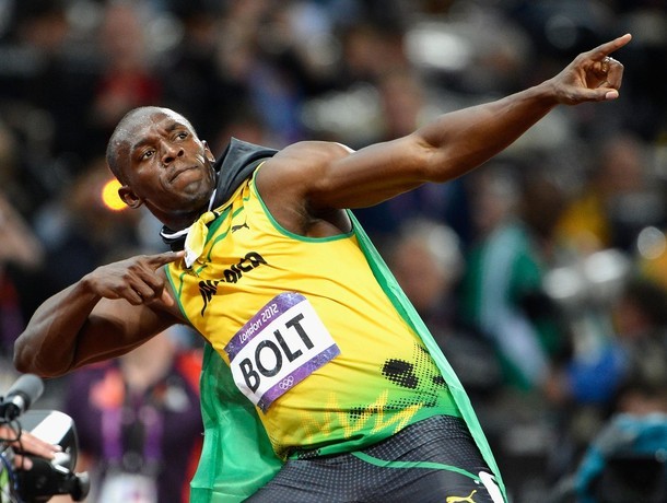 Gambar Foto Atlet Atletik Jamaika, Usain Bolt, Mendapatkan Medali Emas ...