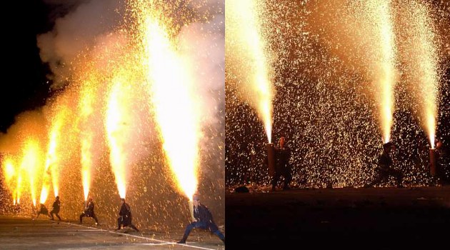 Tradisi Kembang Api 'Tangan' yang Ekstrim di Jepang