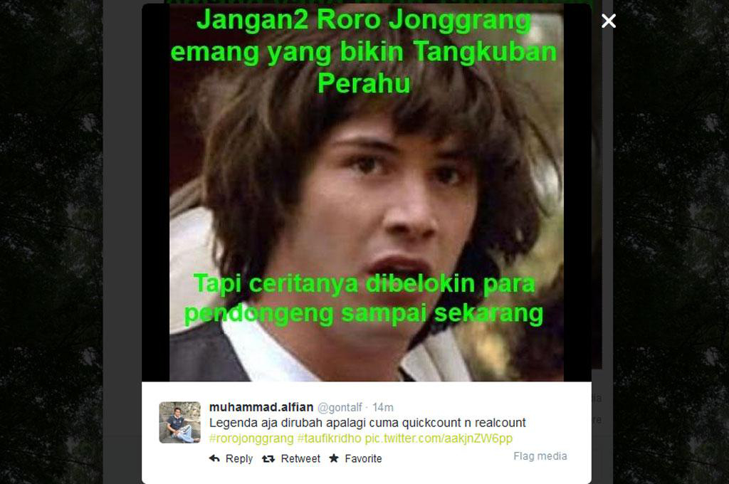 Meme Roro Jonggrang Bikin Tangkuban Perahu Jadi Lelucon di Internet